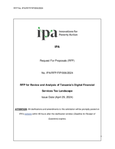 Request For Proposals (RFP) | Review and Analysis of Tanzania’s Digital ...